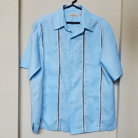 Caribbean | Shirts | Caribbean Linen Cabana Resort Beach Shirt Size L ...